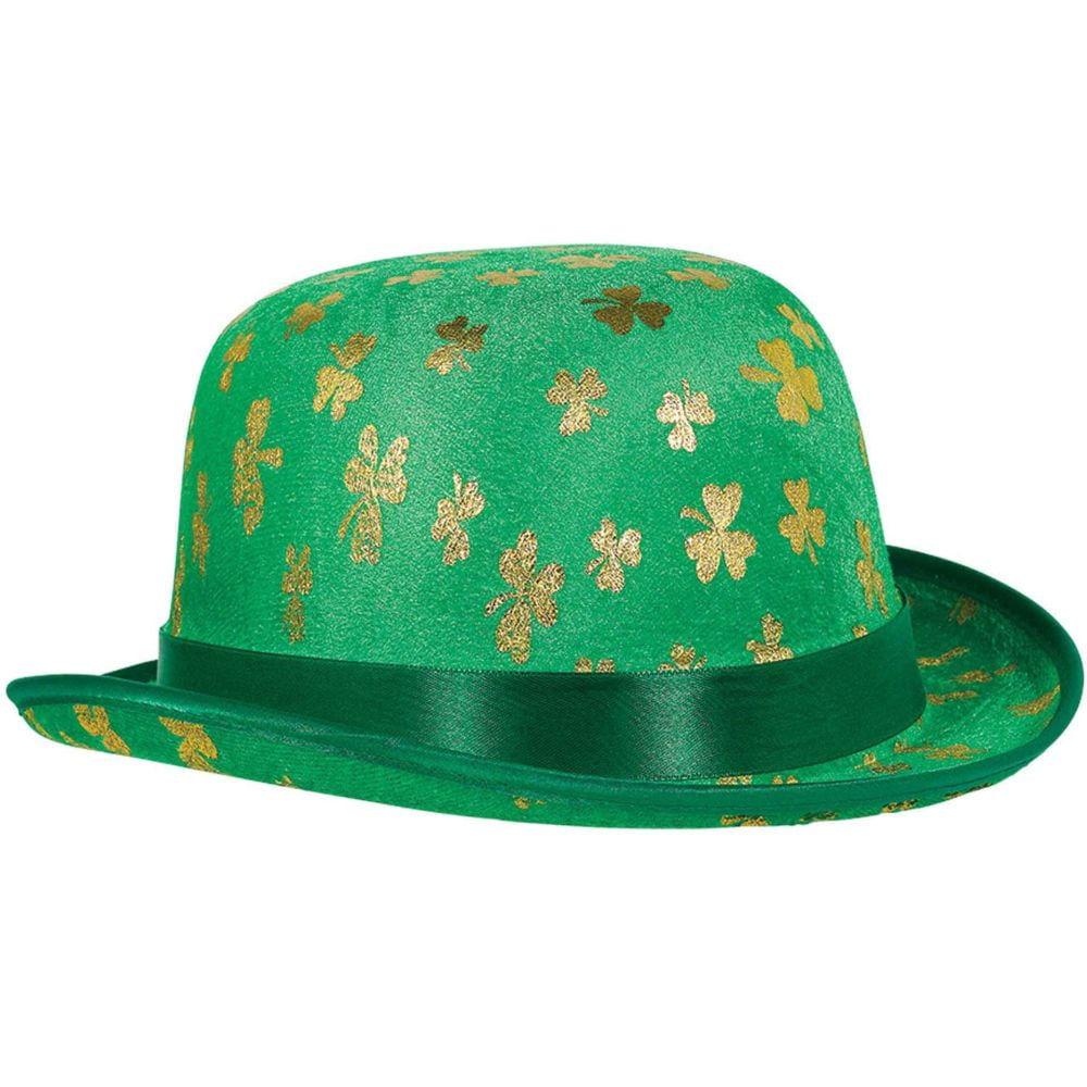 Amscan Shamrock Derby Hat, 5 1/8" x 10", Green and Gold - Walmart.com