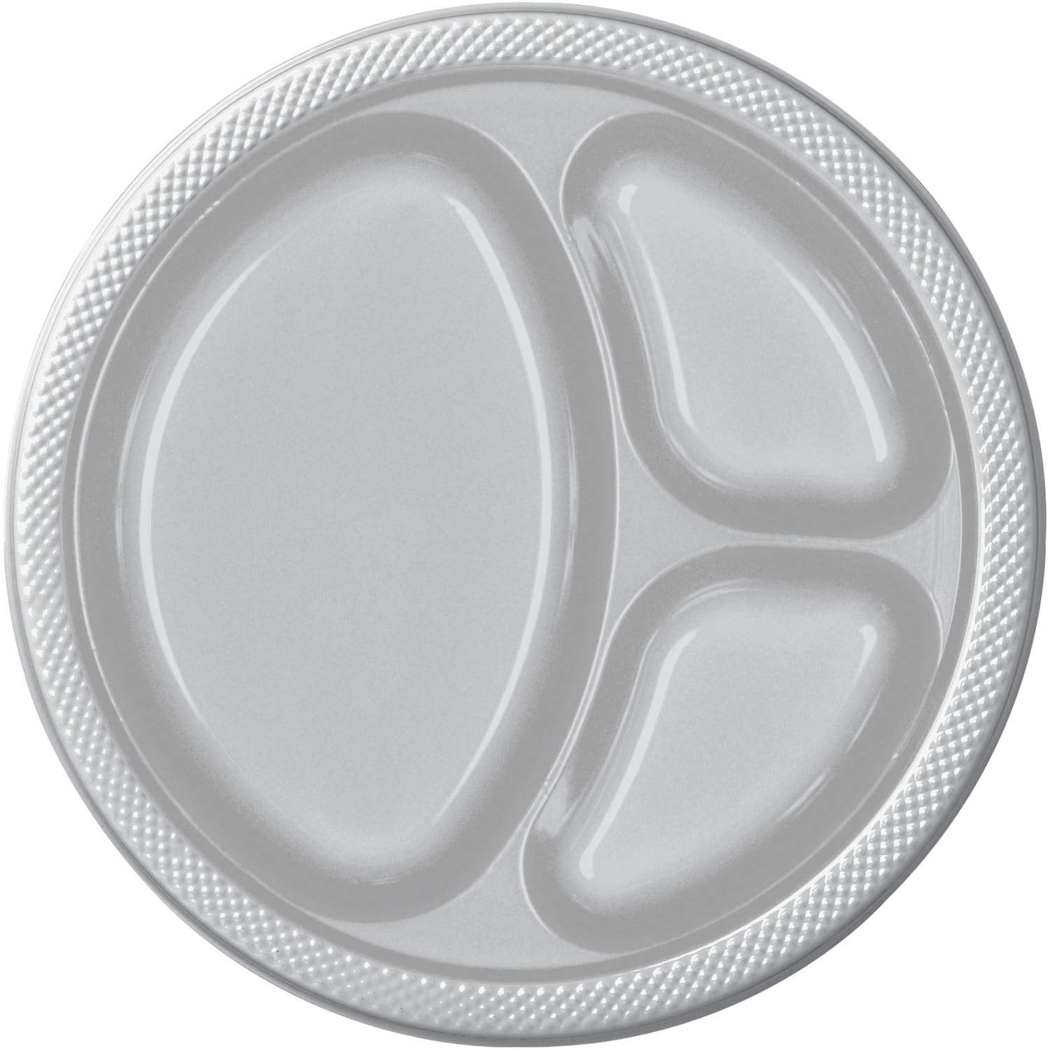 Amscan Silver Sparkle Divided Plastic Plates, 20 Ct. | Party Tableware ...