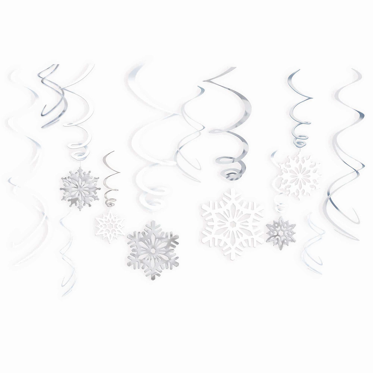 Amscan Snowflake Swirl Decorations Silver/White 12 Swirls/Set 3 Sets ...