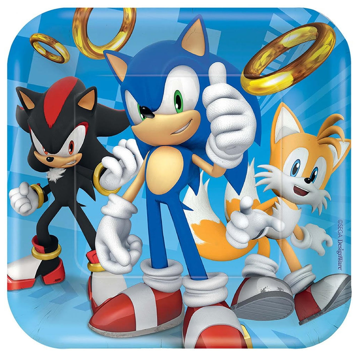 Amscan Sonic Squared 7" Paper Party Plates (8 Count) - Walmart.com