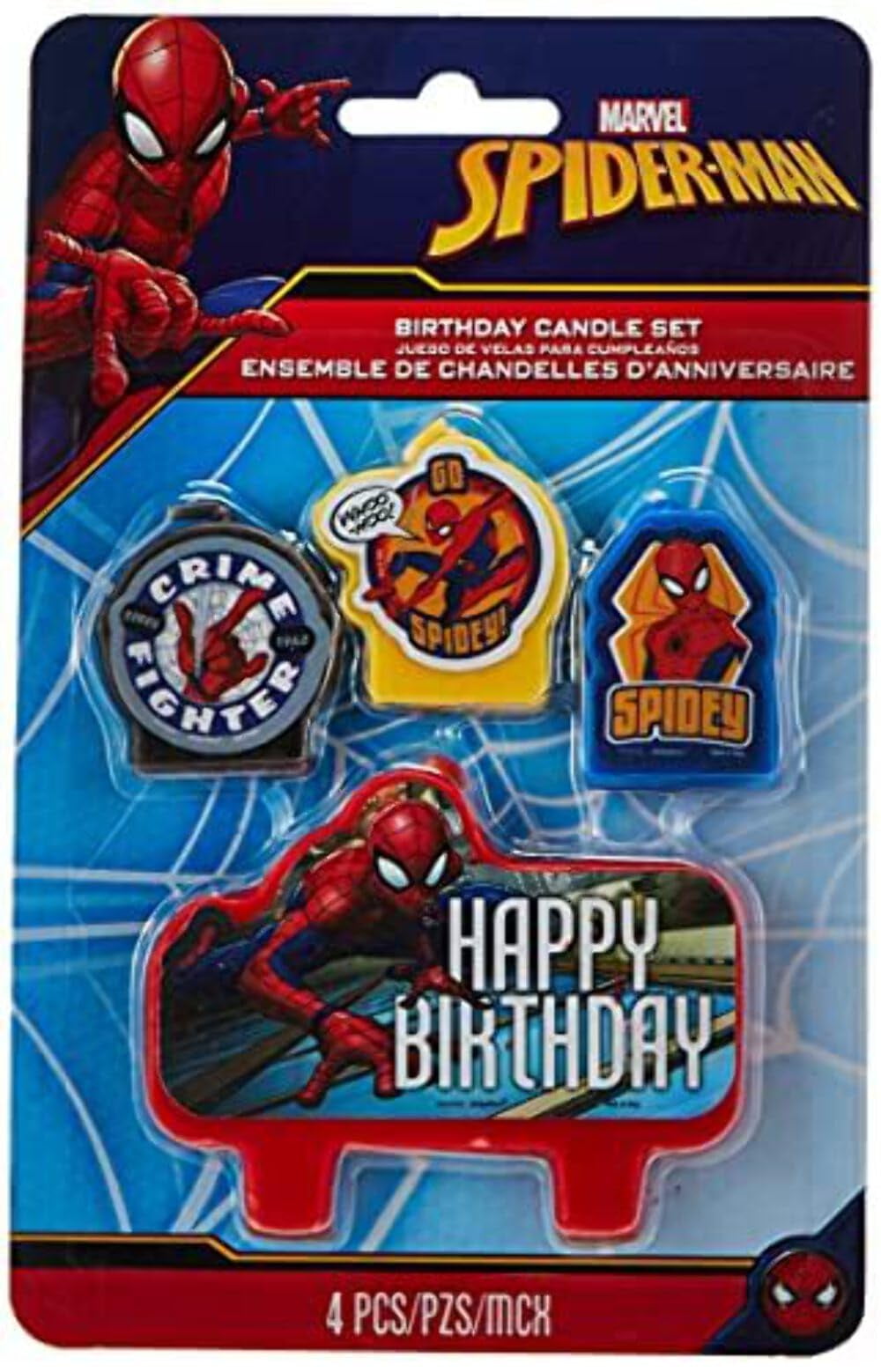 Amscan Spider-Man "Webbed Wonder" Birthday Candle, Red, 4.5 inches ...