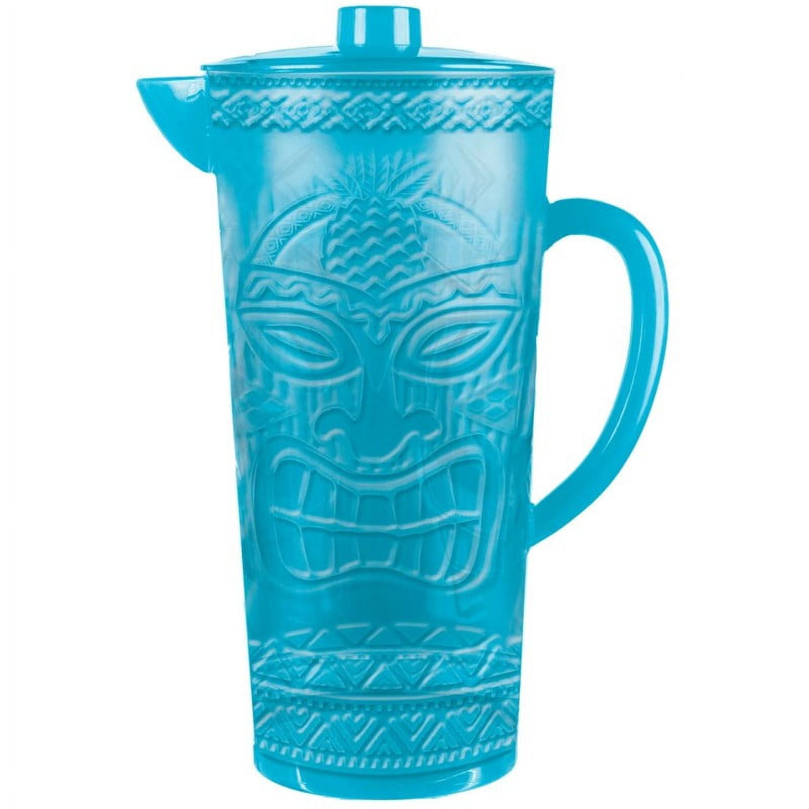 Amscan Summer Tiki Embossed Plastic Pitcher, 3-Quart, Blue - Walmart.com