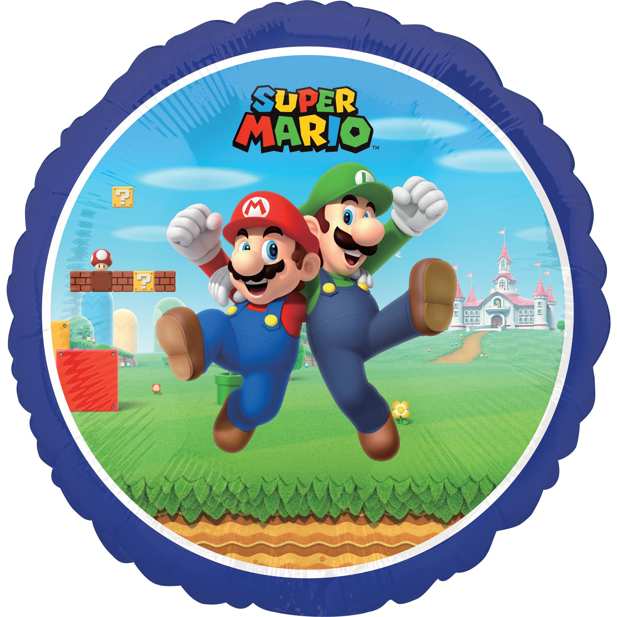 Amscan Super Mario Bros Metallic Foil Balloon – 18 Inch, 10 Count ...