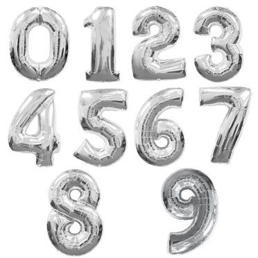 16" Silver Number 5 Balloon with Ribbon, 1 count - Walmart.com