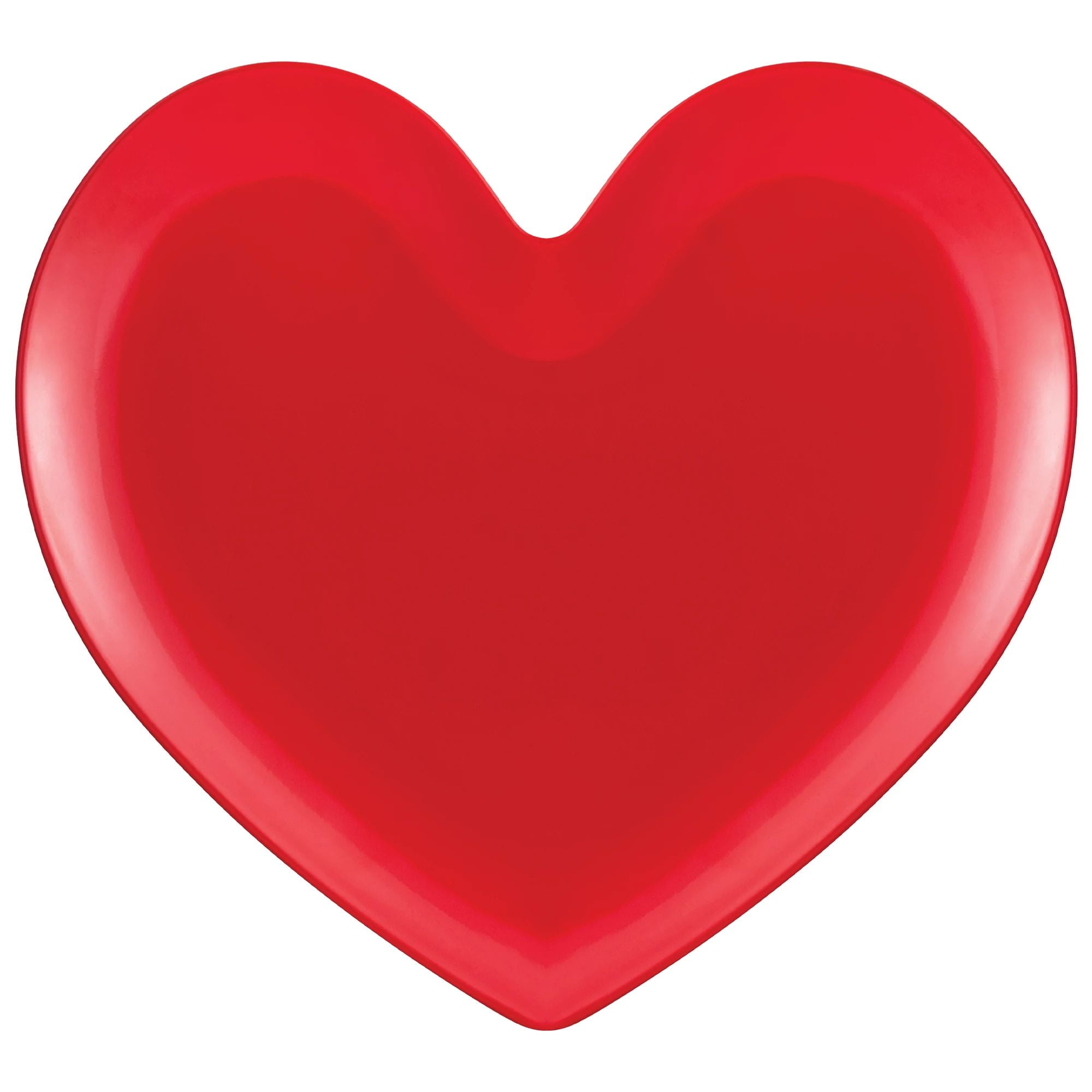 Amscan Valentine’s Day Heart-Shaped Plates, 9-3/8" x 7/16", Solid Red ...
