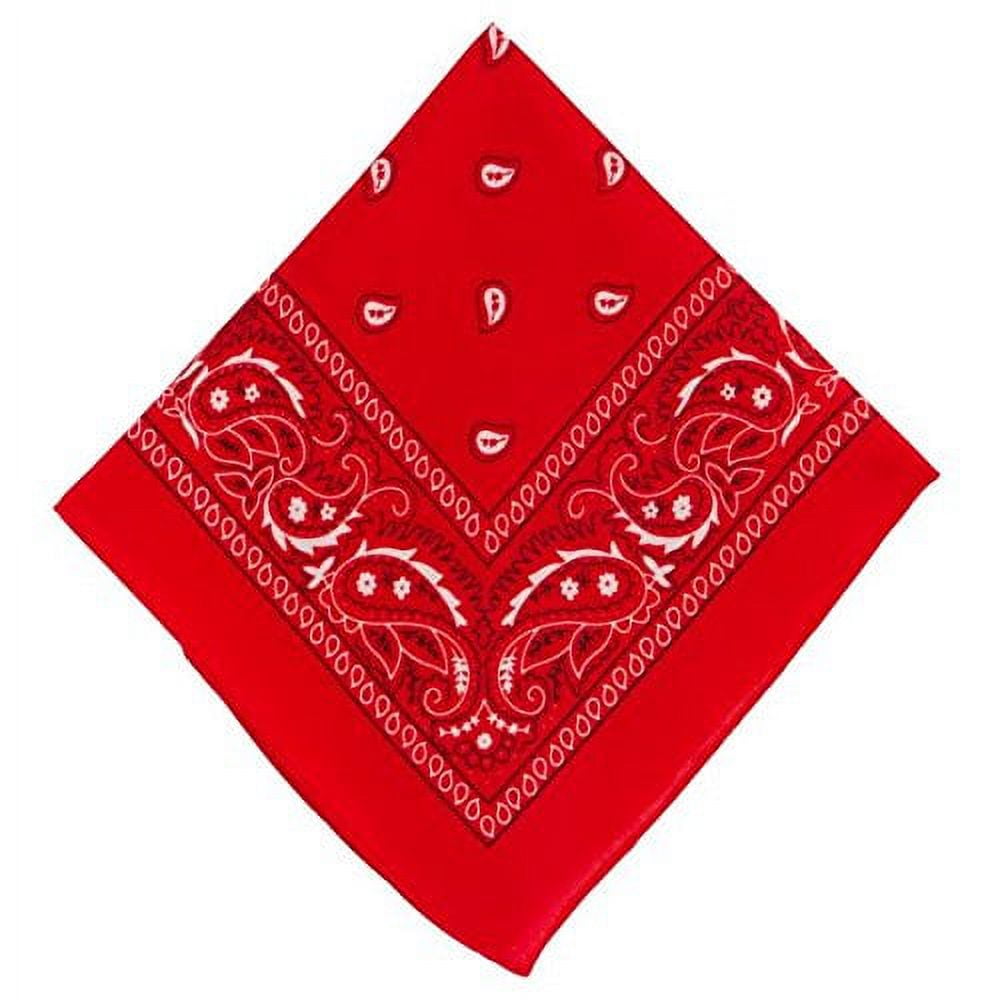 Classic Paisley Design Red Bandana, 100% Polyester, Reusable, Multi ...