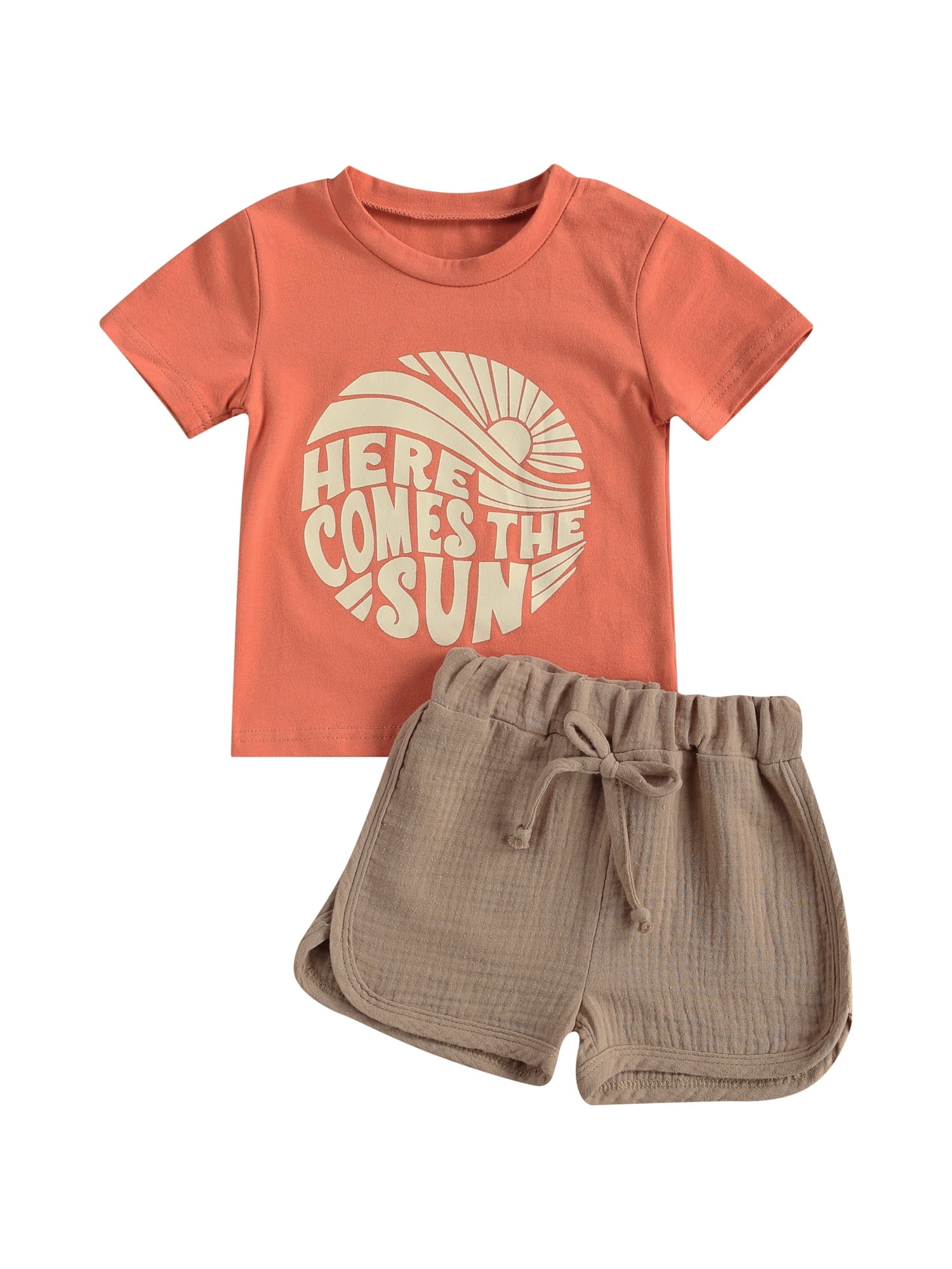 Amshibel Baby Boys Summer Clothing Set, Short Sleeve T-Shirts and Linen ...