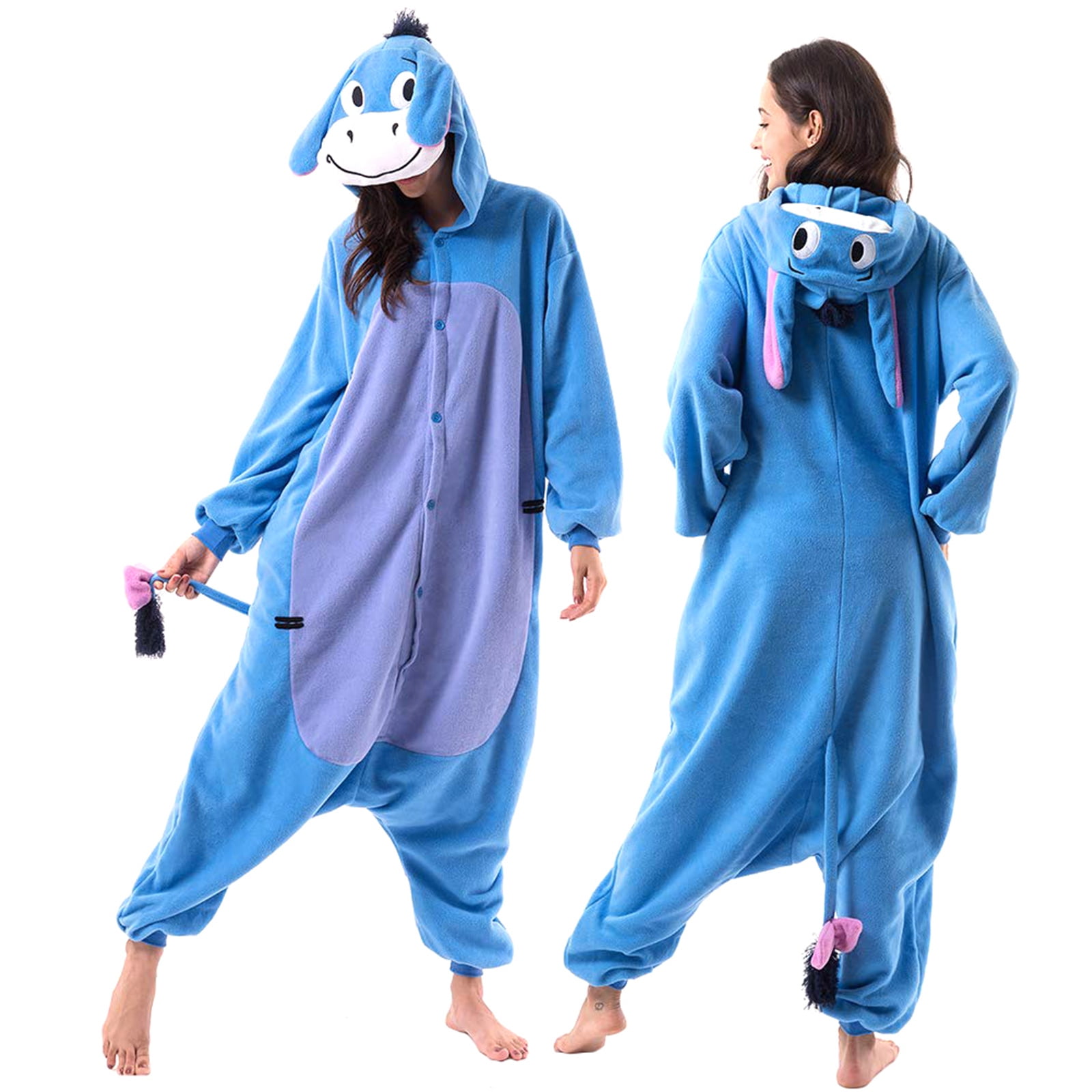 Amshibel Unisex Adult Pajamas Animal One Piece Flannel Jumpsuit Cosplay ...