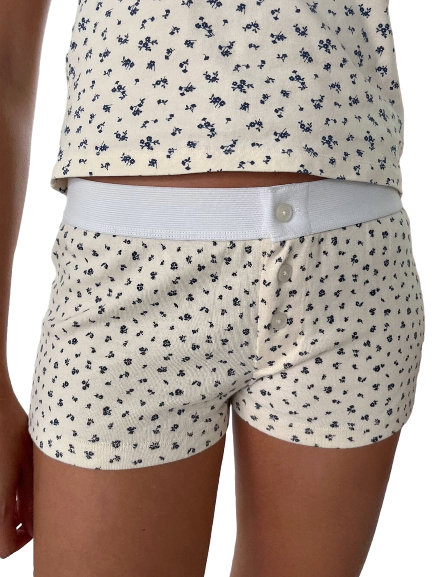 Amshibel Women Lounge Shorts Y2k Elastic Low Rise Pajama Shorts Floral ...