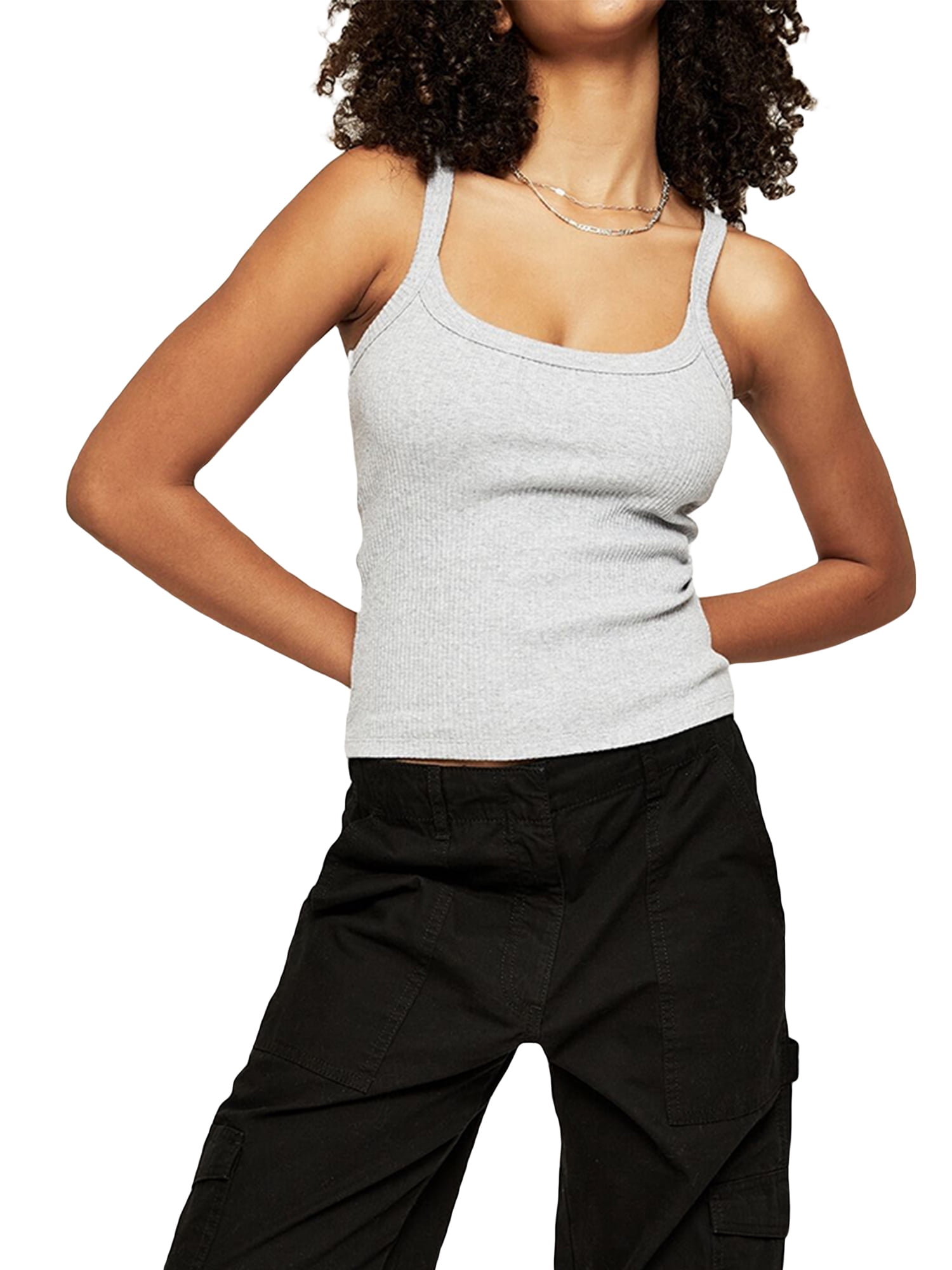 Amshibel Women's 2024 Sexy Square Neck Ribbed Tank Tops Trendy Basic ...