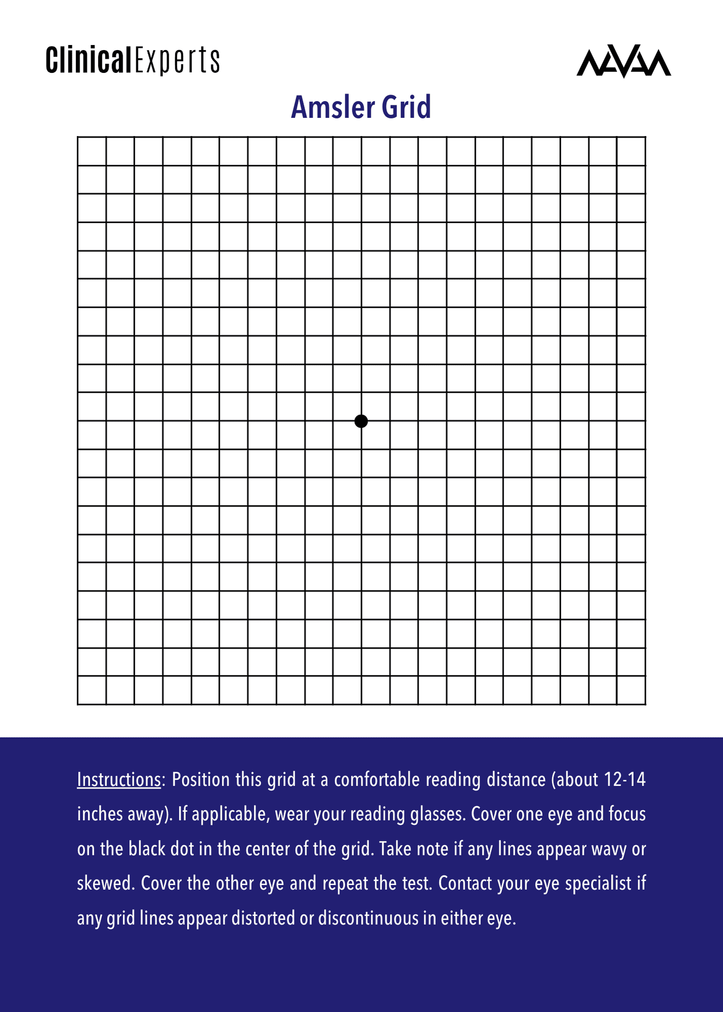 Amsler Eye Grid with Magnetic Back - Daily Vision Screening Tool for ...