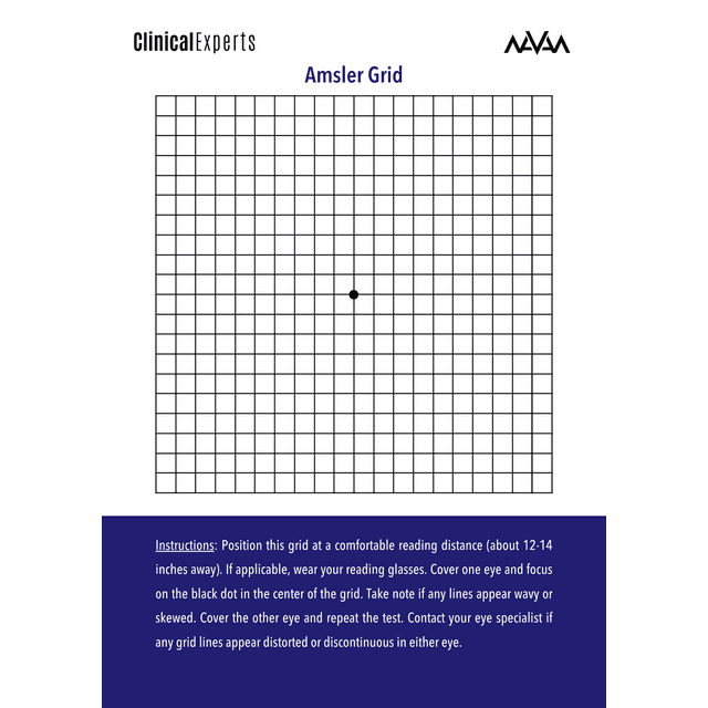 Amsler Eye Grid with Magnetic Back - Daily Vision Screening Tool for ...
