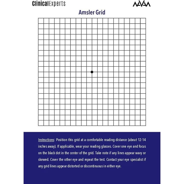 Amsler Eye Grid with Magnetic Back - Daily Vision Screening Tool for ...