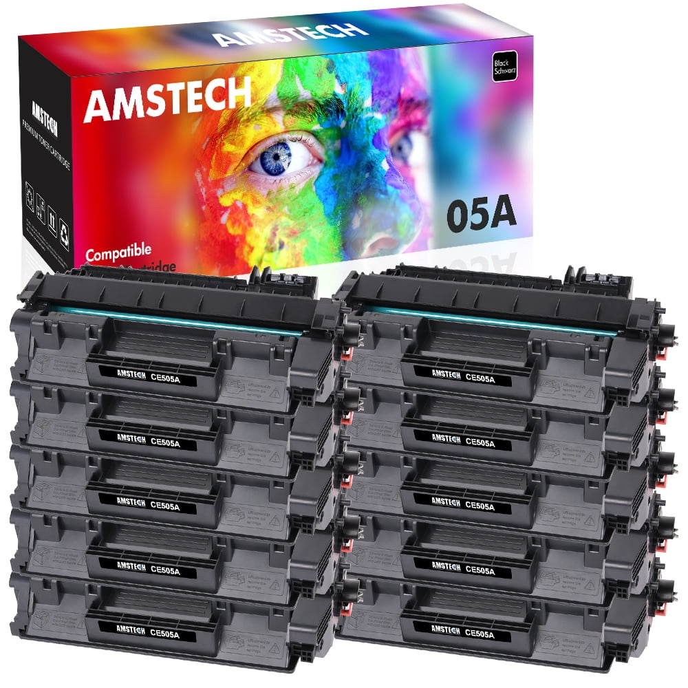 Amstech 10-Pack Compatible Toner for HP CE505A for HP LaserJet P2030 ...
