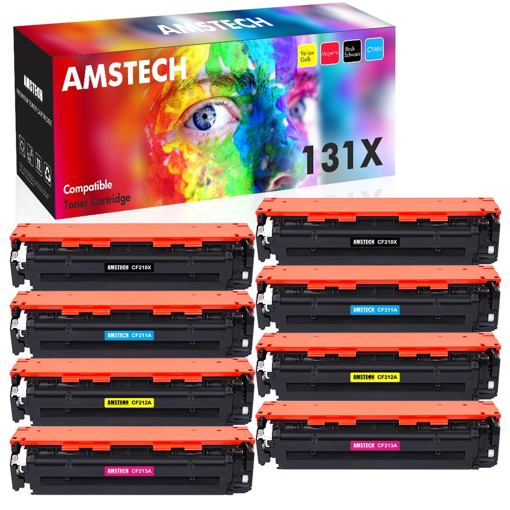 Amstech 8-Pack Compatible Toner for HP CF210X CF211X CF212X CF213X for ...