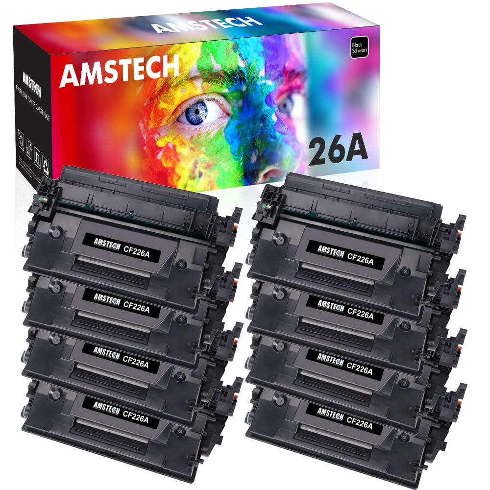 Amstech 8-Pack Compatible Toner for HP 26A CF226A for LaserJet Pro MFP ...
