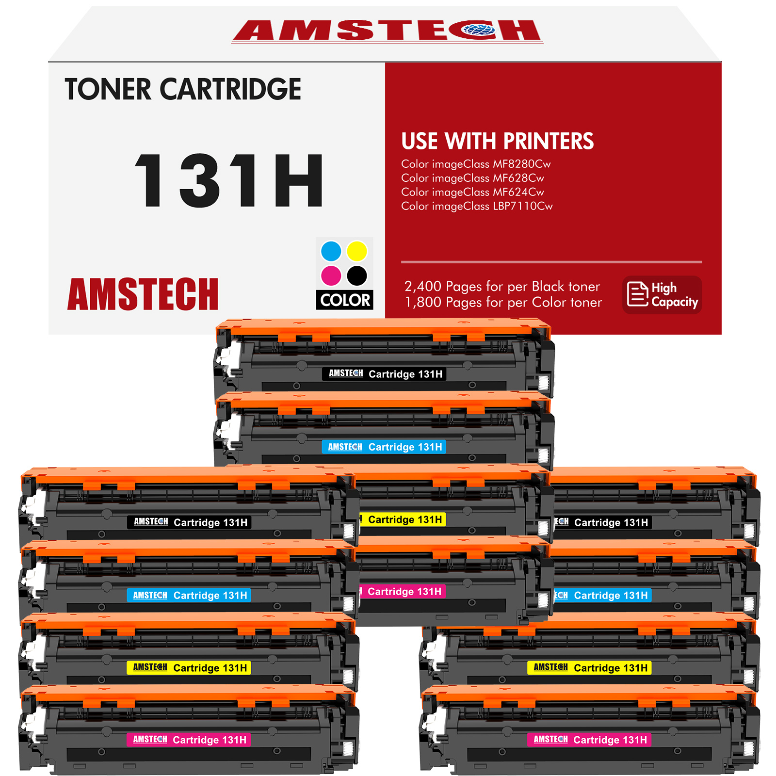 Amstech Compatible Toner for Canon 131 131IIK 131C 131Y 131M for Canon ...