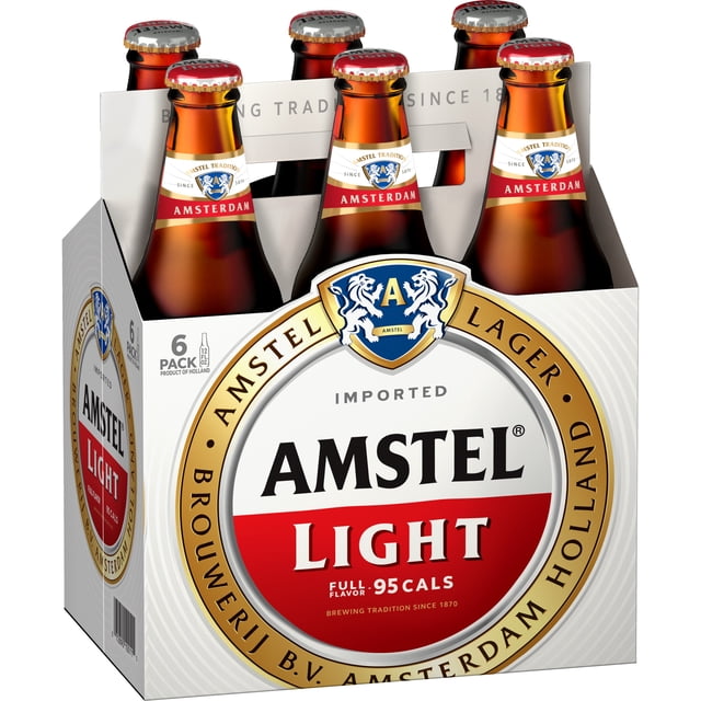 Amstel Light Lager Beer, 6 Pack, 12 fl oz Bottles for Office - Walmart ...