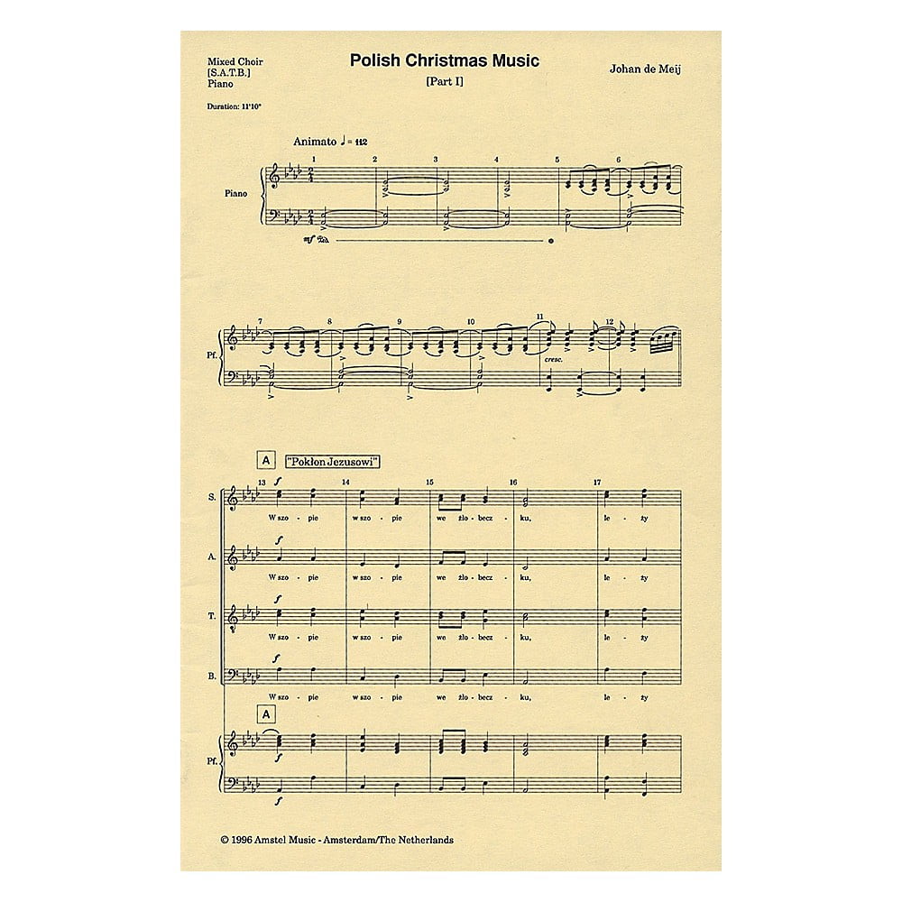 Amstel Music Polish Christmas Music, Part I SATB composed by Johan de ...