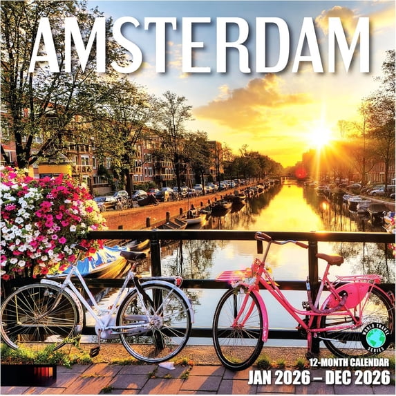 Amsterdam 2026 Wall Calendar 12 Month | 12" x 24" Open | Thick & Sturdy ...