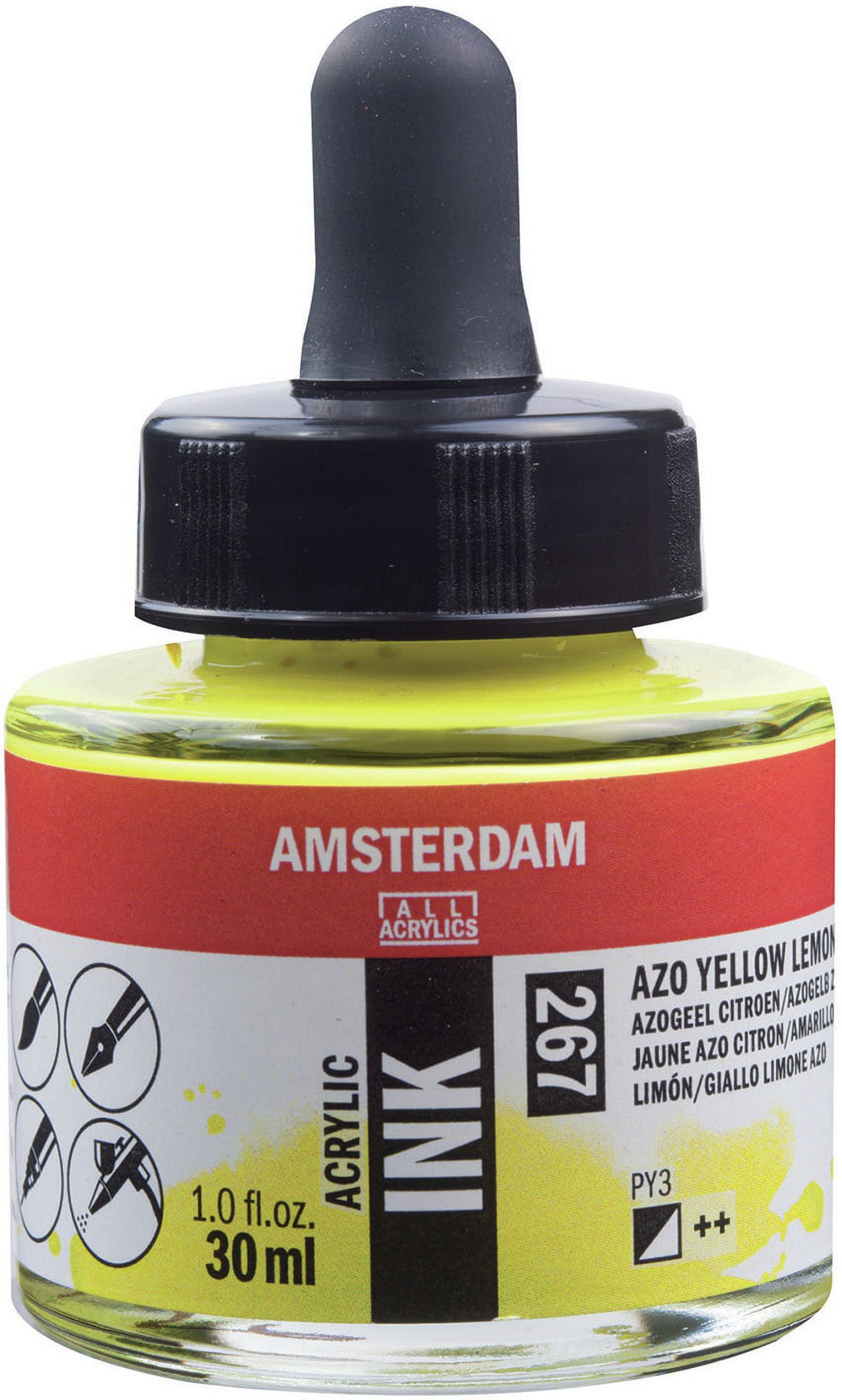 Amsterdam Acrylic Ink 30ml-Azo Yellow Lemon - Walmart.com