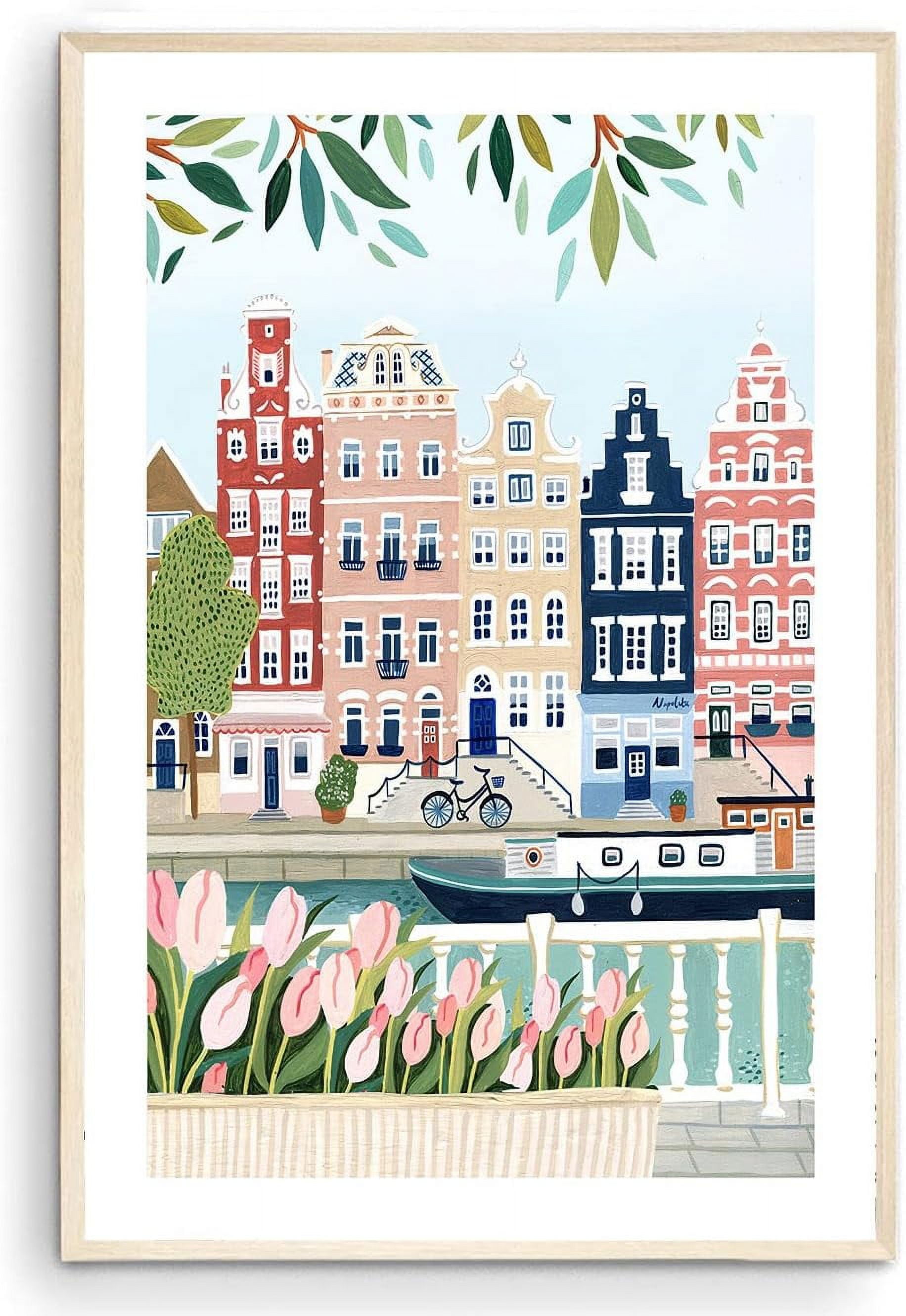 Amsterdam Art Print - Netherlands & Holland Wall Art, Tulips - Travel ...