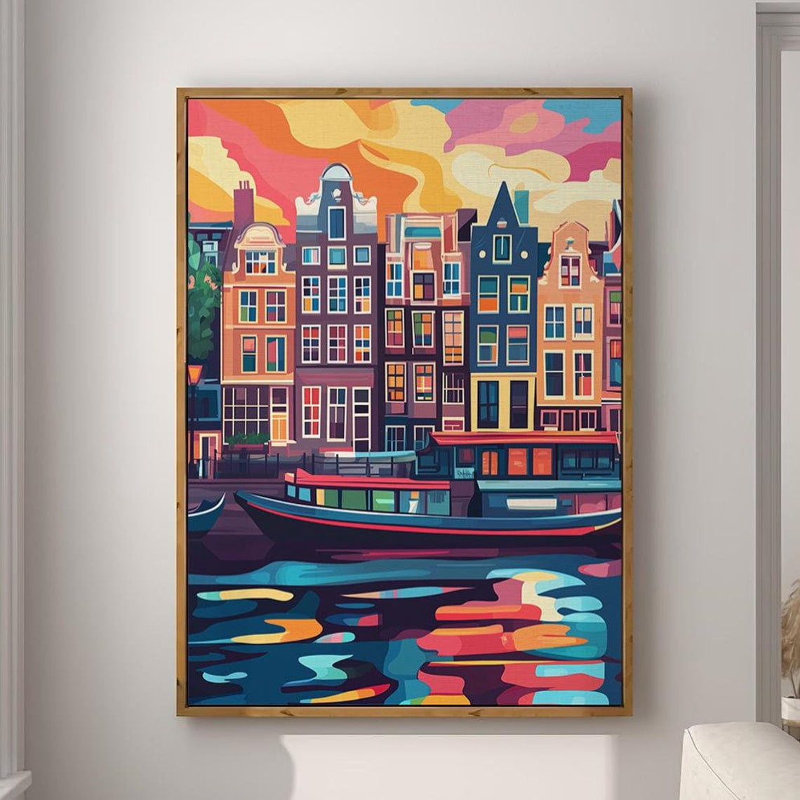 Amsterdam Buildings Cityscape Netherlands Landscape Painting Vacation ...