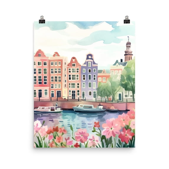 Amsterdam Canal Dutch City Art Netherlands Travel Europe Wall Decor ...