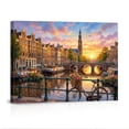 Amsterdam Canal Sunset Bicycle Dutch Cityscape Flower For Living Room ...