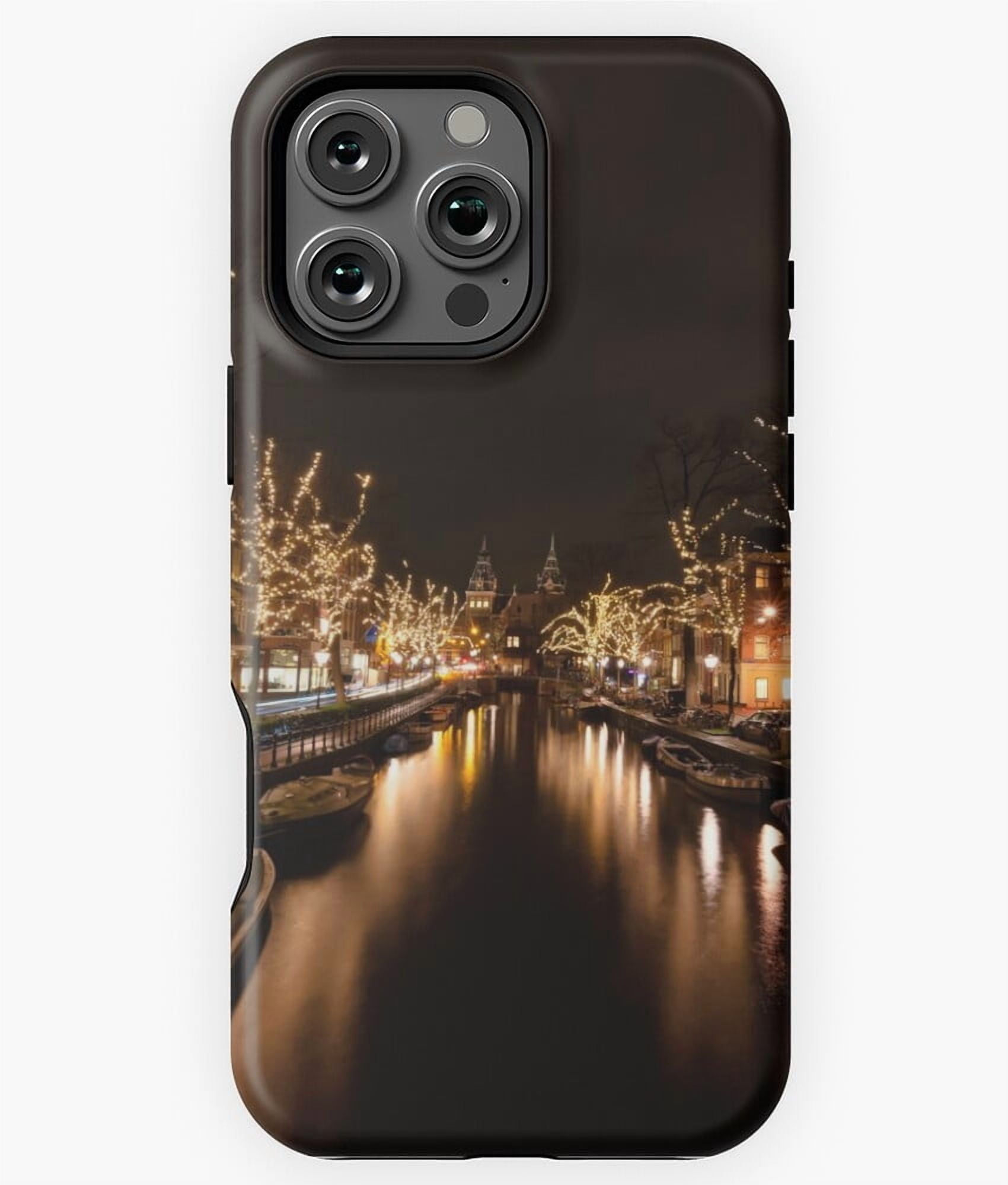 Amsterdam Canals on a Winter Evening Phone Case for iPhone 16 15 14 13 ...