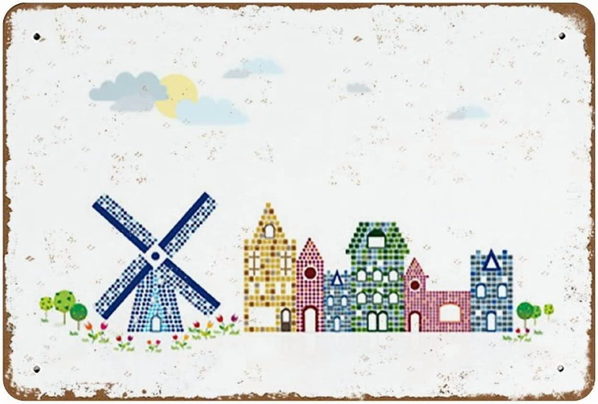 Amsterdam City Illustration Graphic Print Travel Netherlands Holland ...