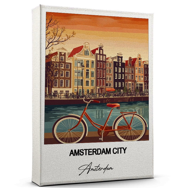 Amsterdam City Travel Decorative Art Canvas – Amsterdam Canvas ...