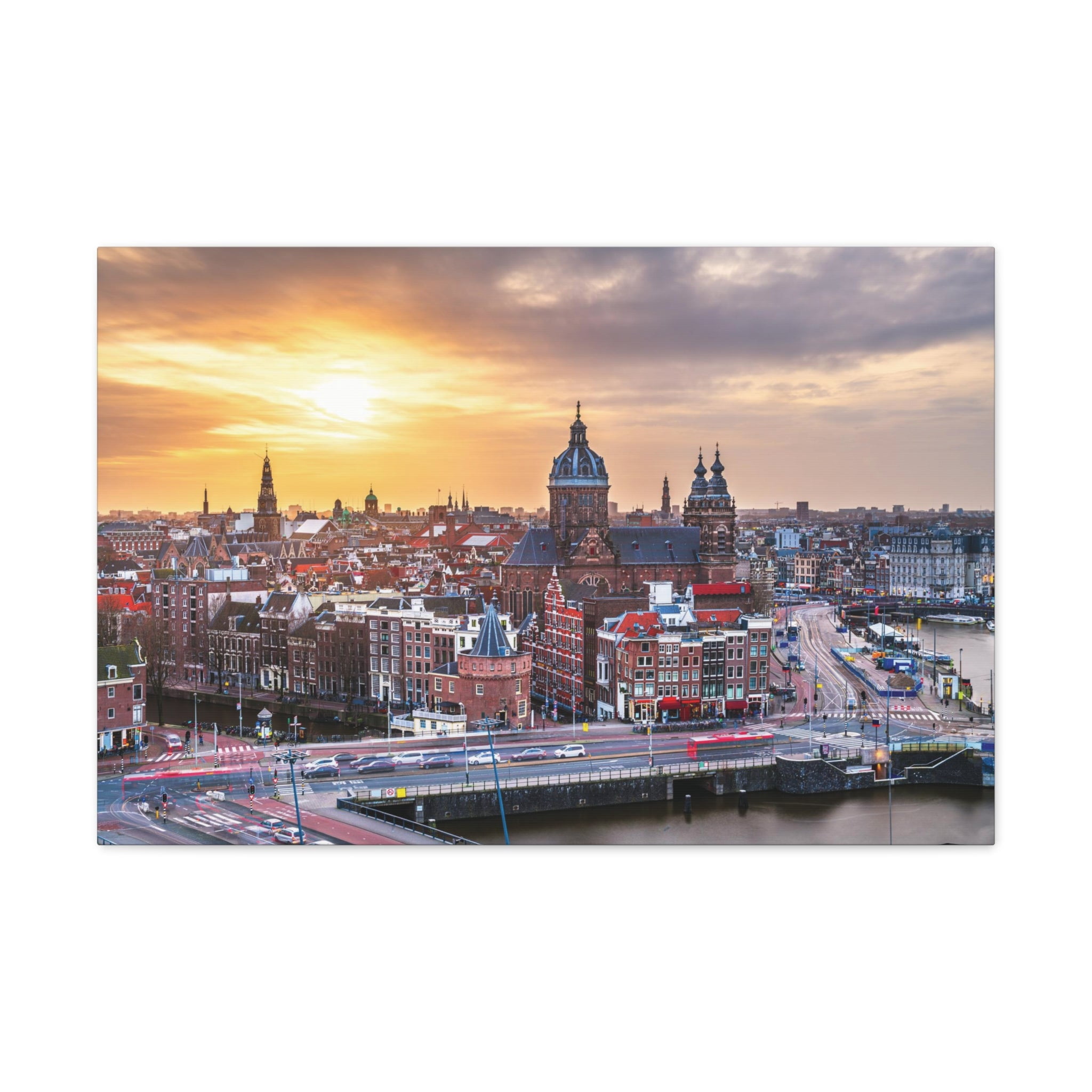 Amsterdam Daytime Skyline Canvas Artwork Breathtaking Stunning ...