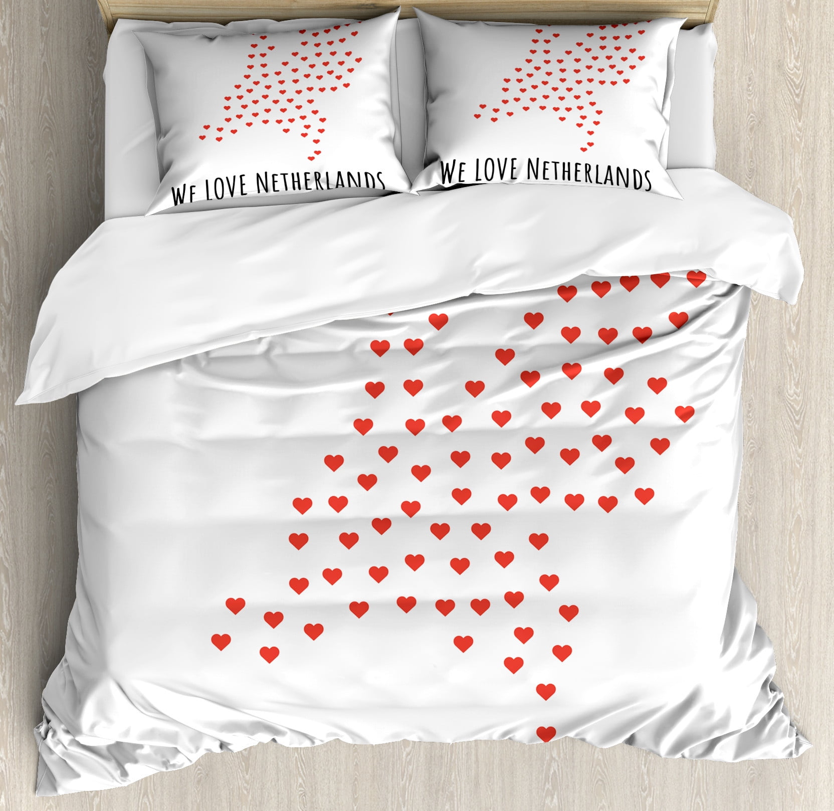 Amsterdam Duvet Cover Set, We Love Netherlands Calligraphy Drawn by ...