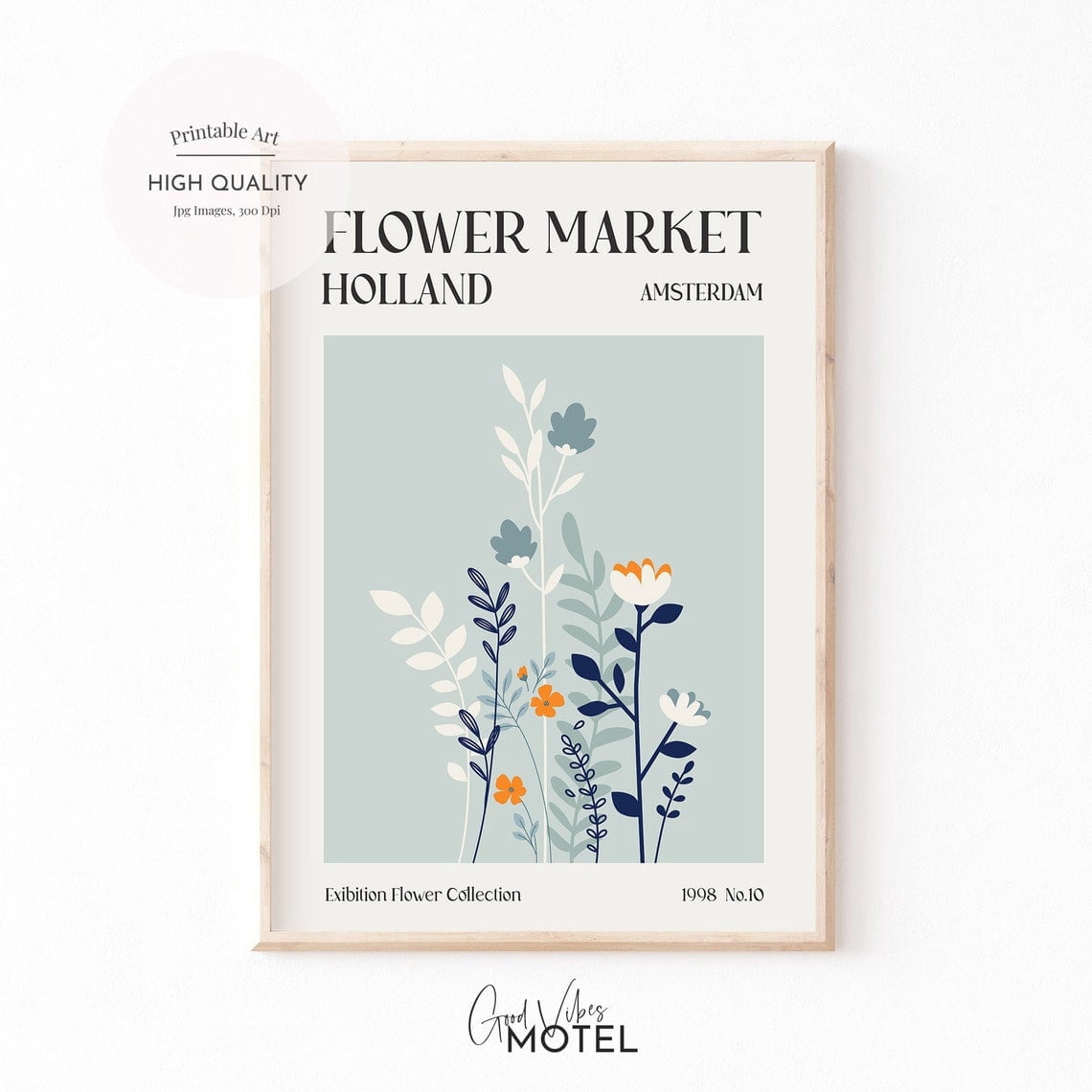 Amsterdam Flower Market Floral Boho Retro Wall Art Poster , Poster ...
