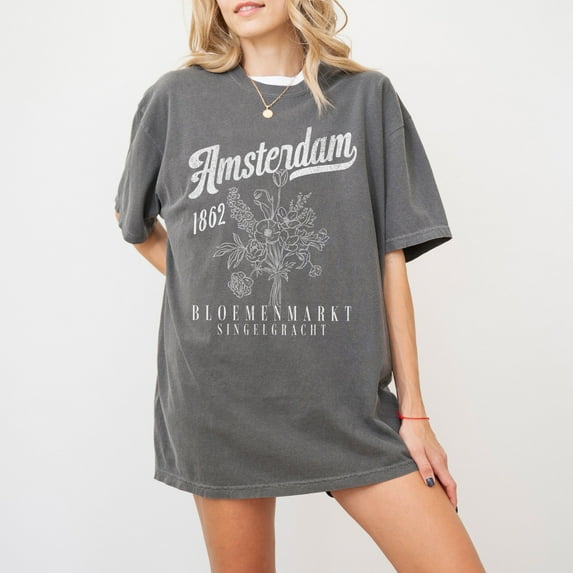 Amsterdam Flower Market T-Shirt Boho, Style Flower Shirt Trendy Graphic ...