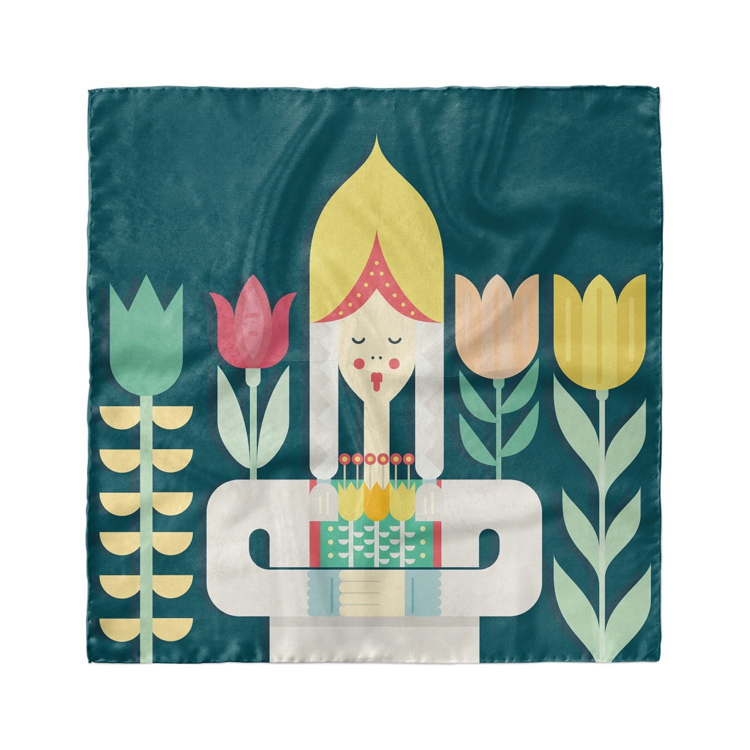 Amsterdam Head Scarf, Dutch Girl and Flowers, Head Wrap, 3 Sizes, by ...