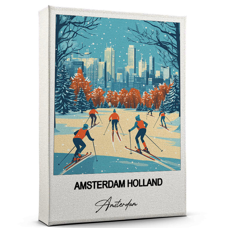 Amsterdam Holland Travel Canvas Wall Art – Beautiful Travel Decor for ...