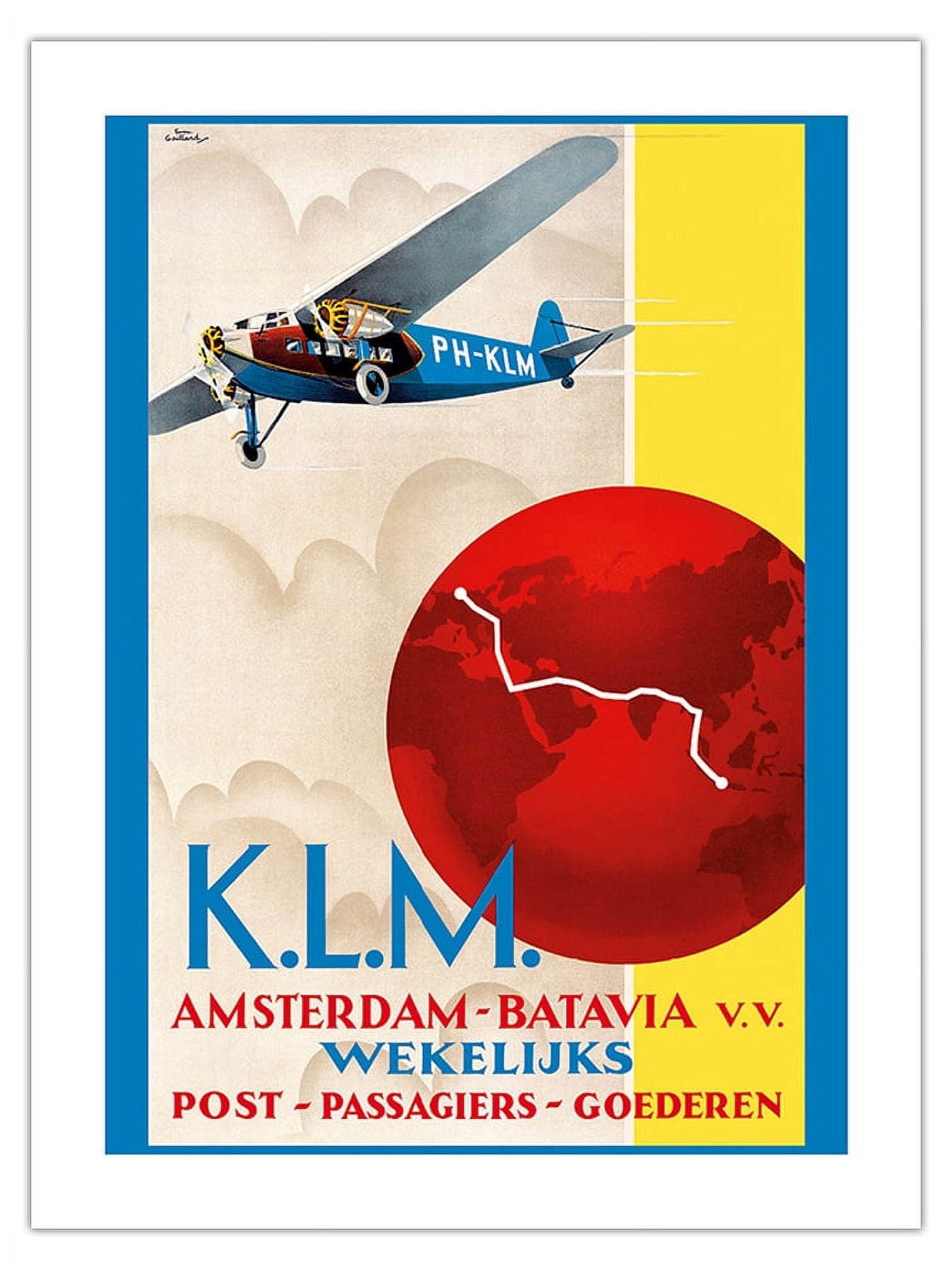Amsterdam to Jakarta (Batavia) - Dutch East Indies - KLM (Royal Dutch ...