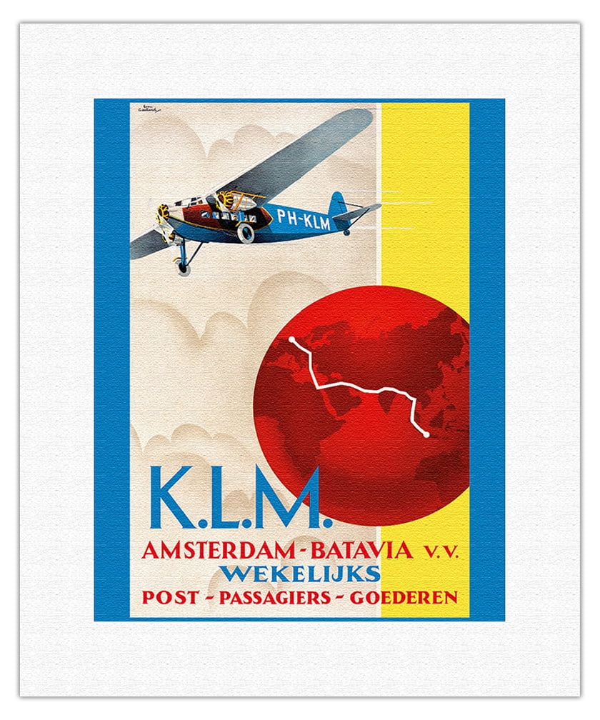 Amsterdam to Jakarta (Batavia) - Dutch East Indies - KLM (Royal Dutch ...