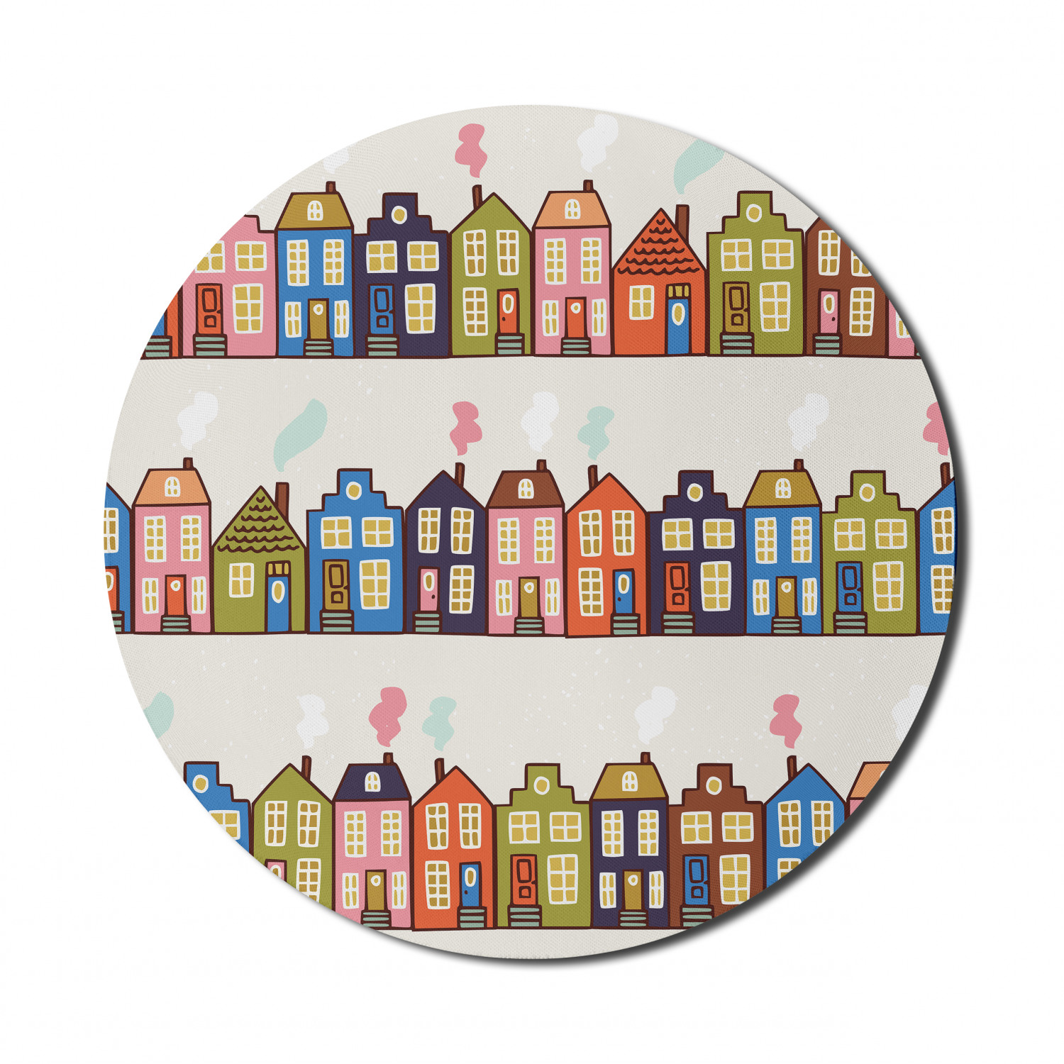 Amsterdam Mouse Pad for Computers, Horizontally Arranged Funky Houses ...