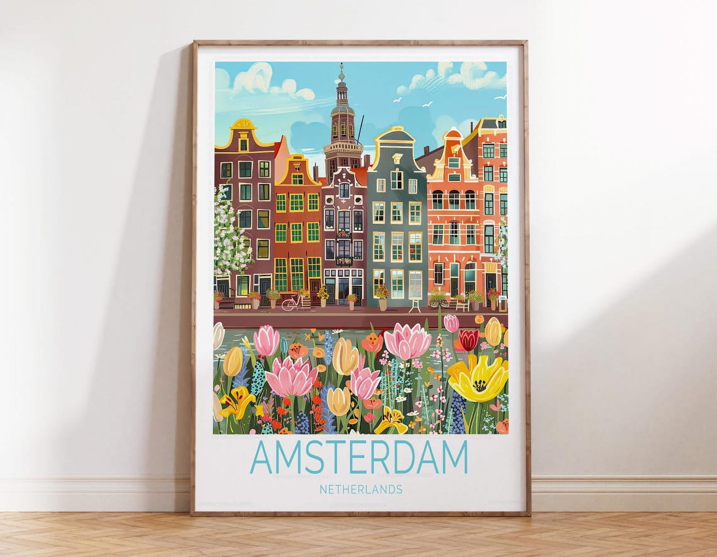 Amsterdam Netherlands City Travel Scenery Home Decor Wall Art Unframed ...