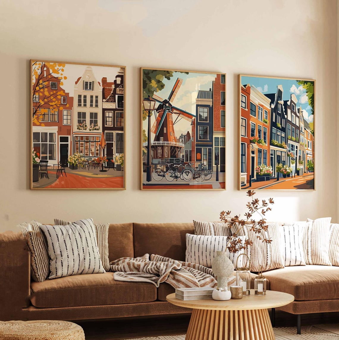 Amsterdam Netherlands Dutch Iconic Amsterdam European City Wall Art Set ...