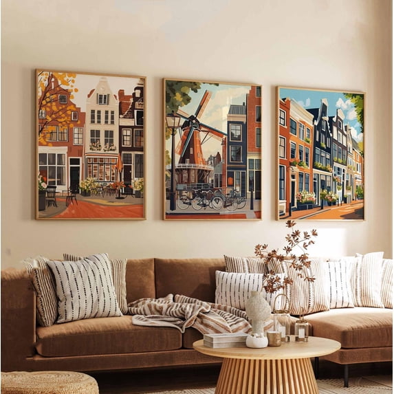 Amsterdam Netherlands Dutch Iconic Amsterdam European City Wall Art Set ...
