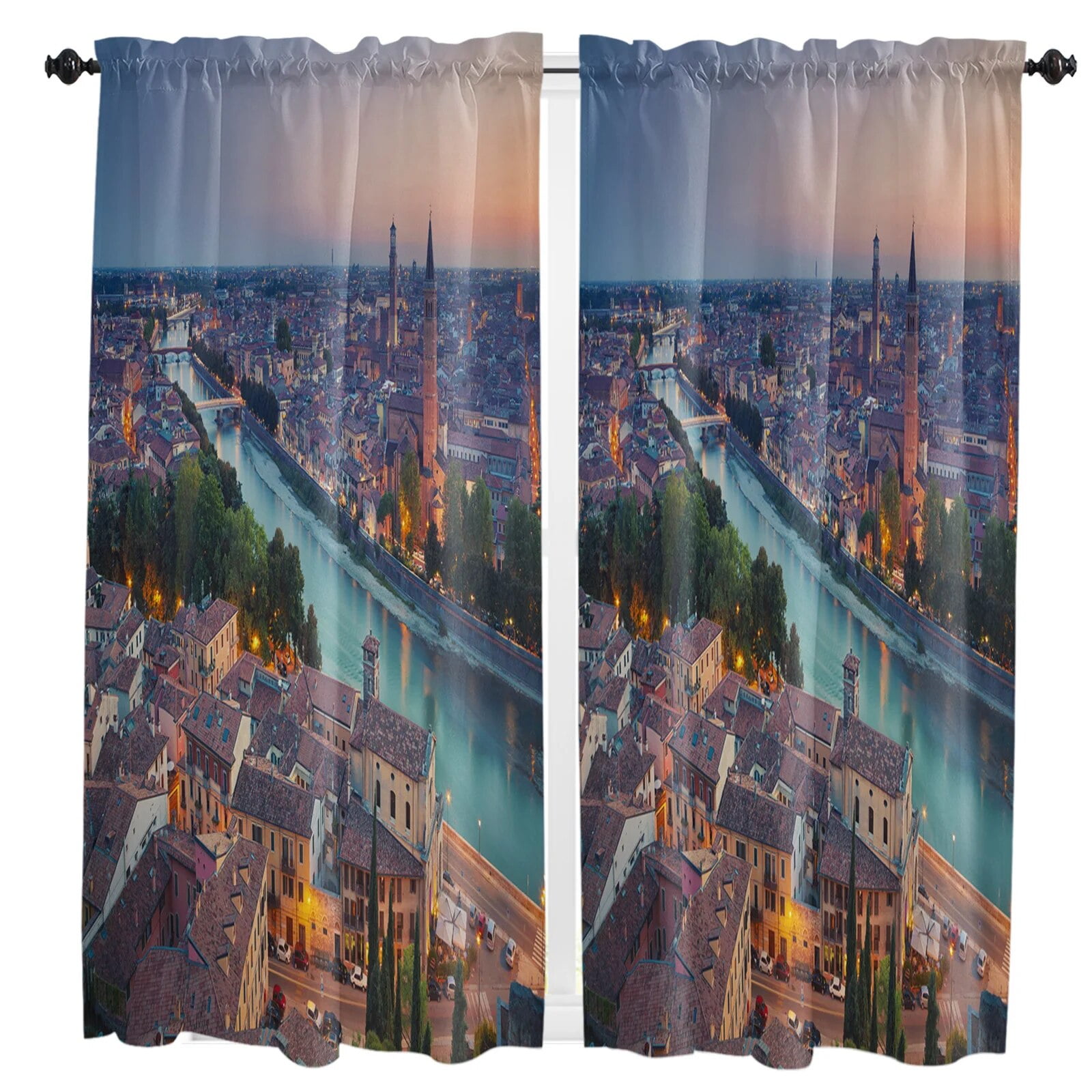 Amsterdam Netherlands European Vintage Window Curtains for Living Room ...