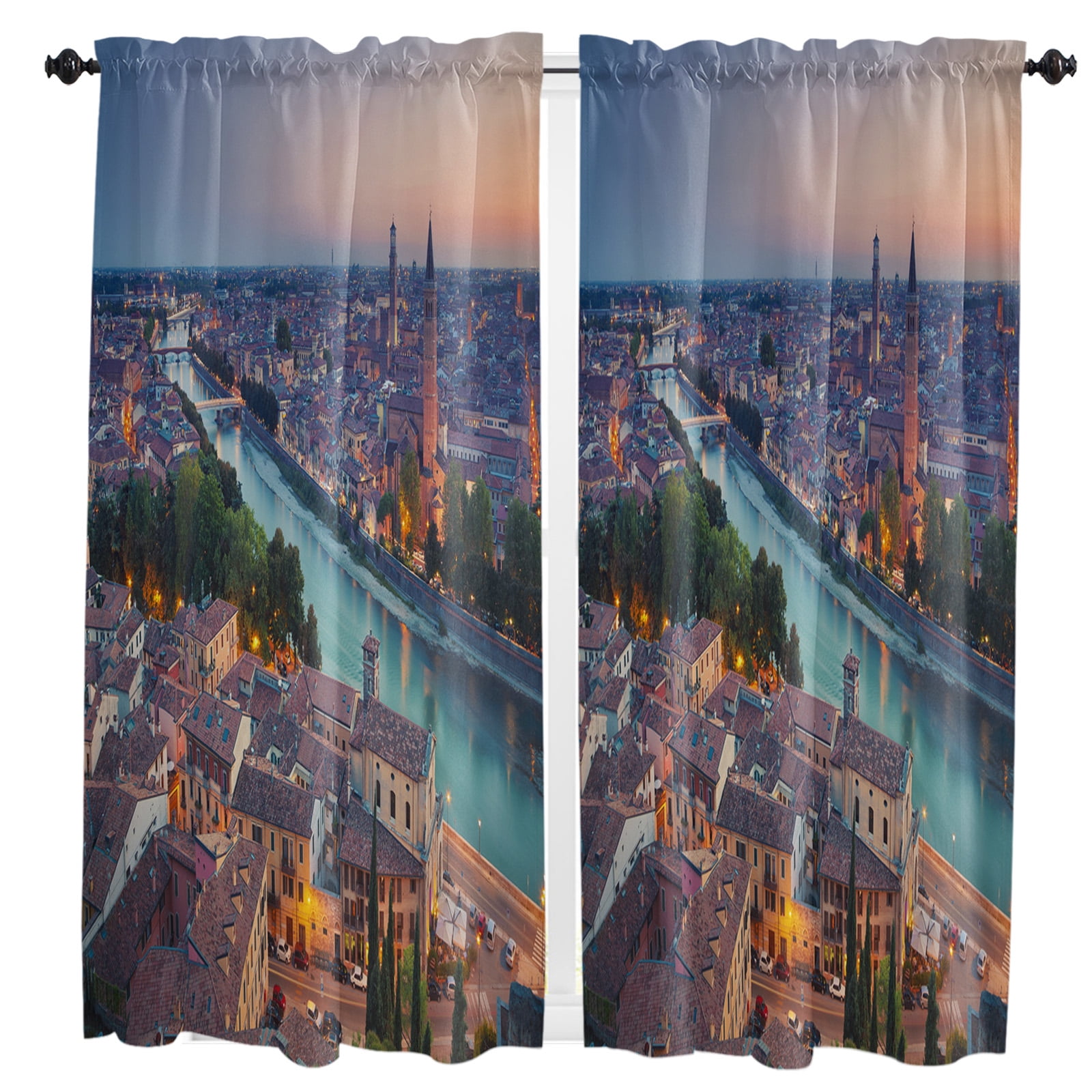 Amsterdam Netherlands European Vintage Window Curtains for Living Room ...
