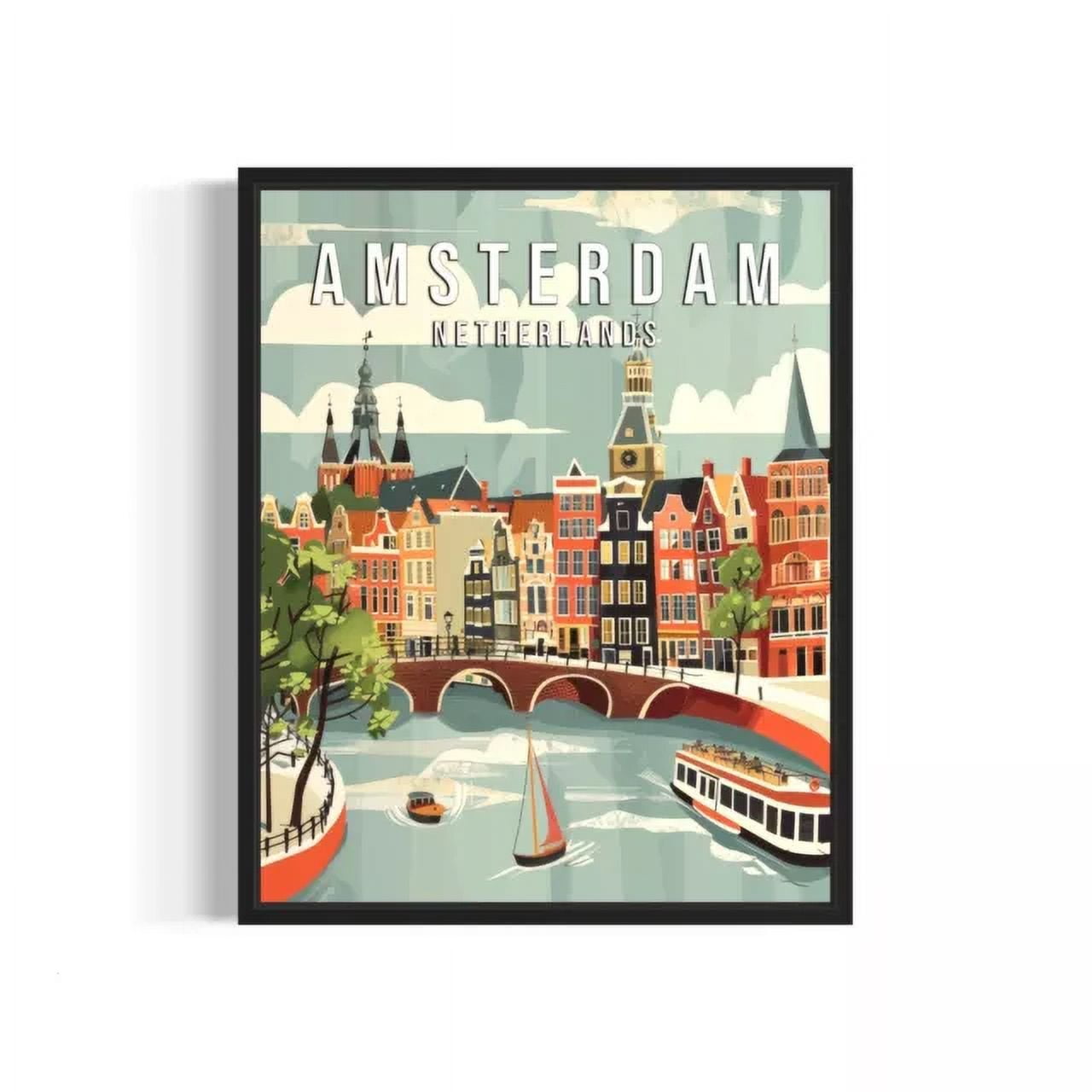 Amsterdam Netherlands Landscape Poster Art Print Wall Art Painting ...