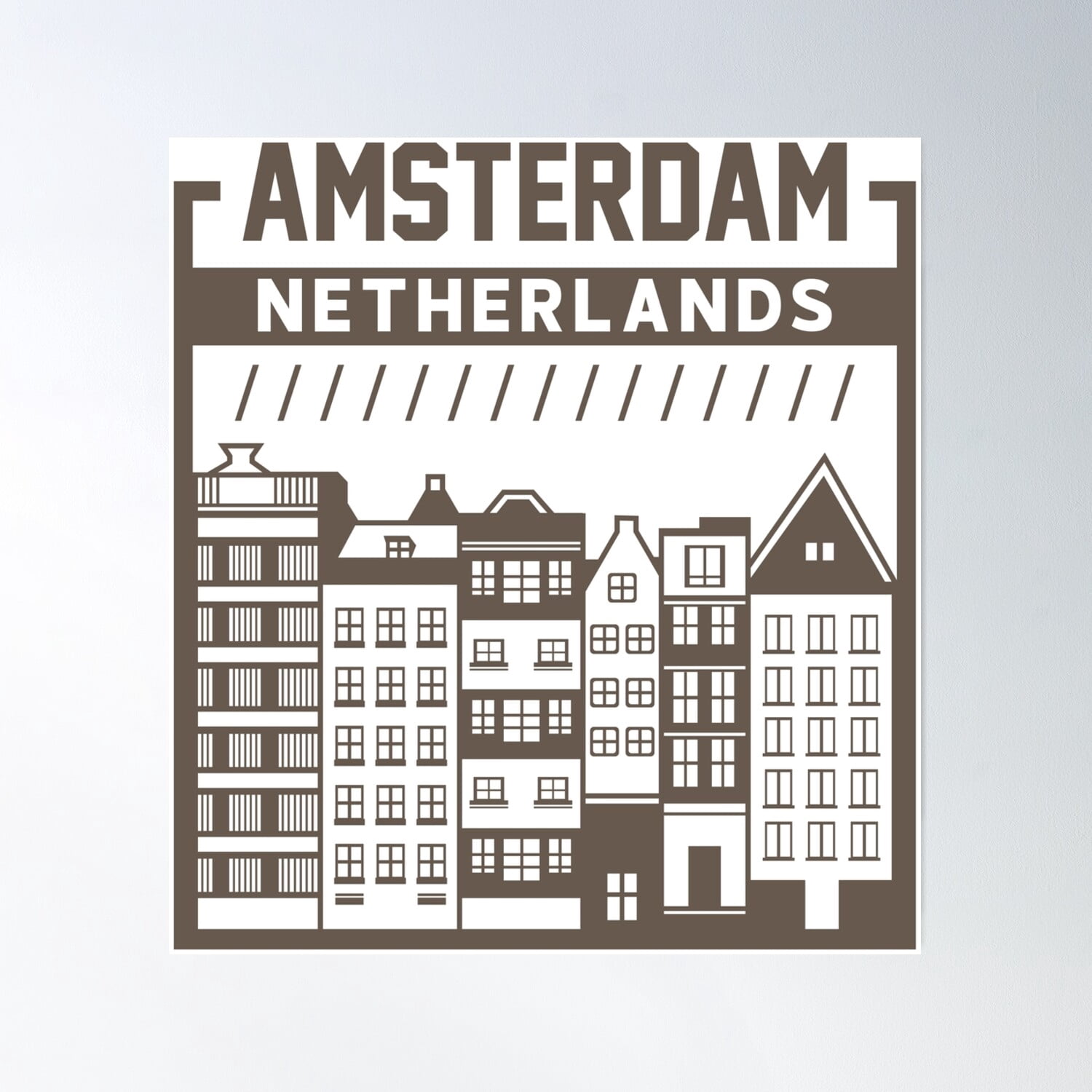 Amsterdam Netherlands Poster Wall Art, Modern Wall Decor, 12x18 ...