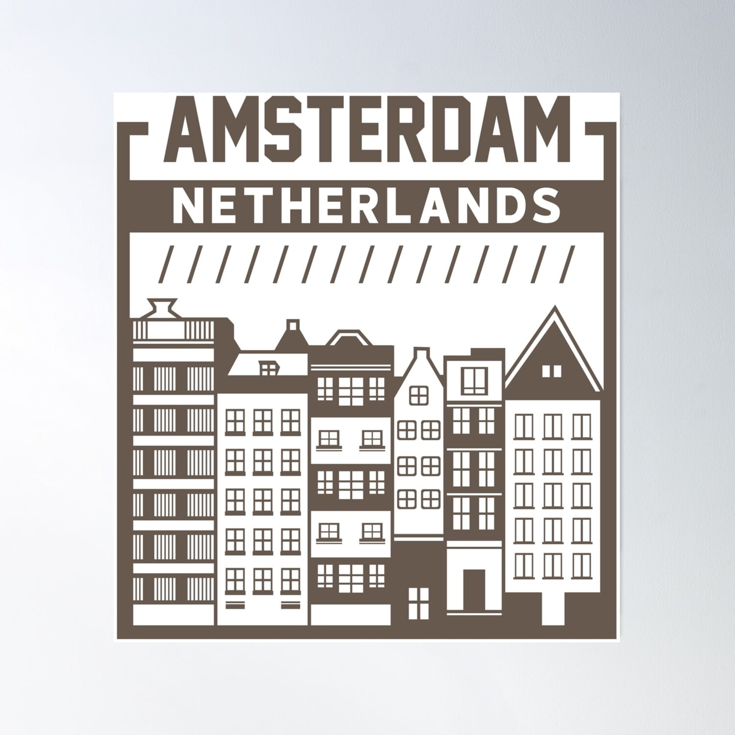 Amsterdam Netherlands Poster Wall Art, Modern Wall Decor, 8x12 UNFRAMED ...