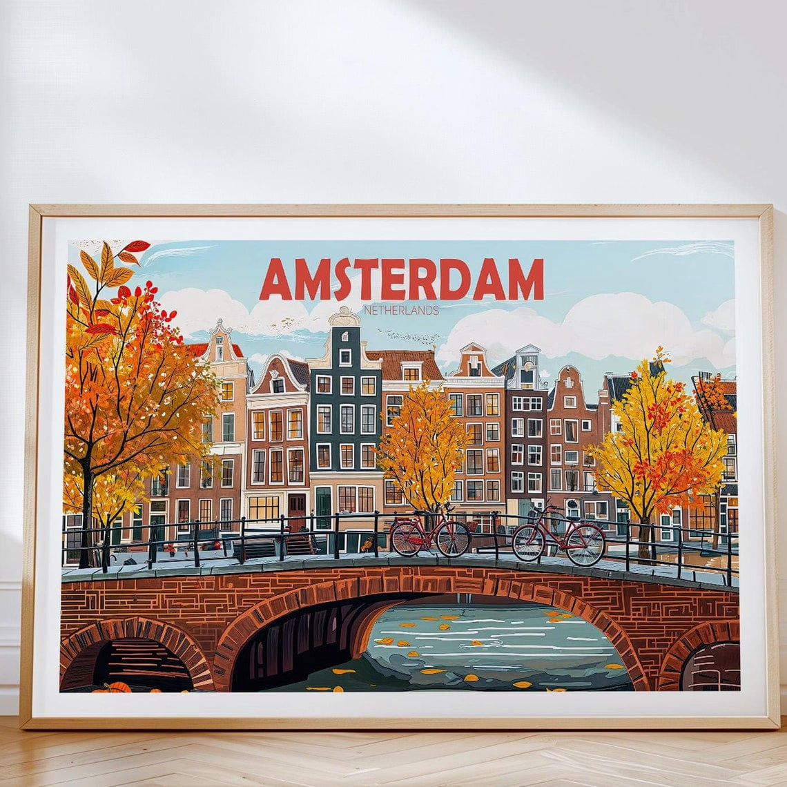 Amsterdam Netherlands Travel Poster, Amsterdam Wall Art Print ...